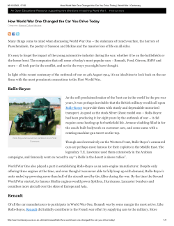 Item - How World War One Changed The Car You Drive Today - University ...