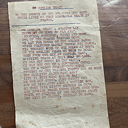 Poem about Evacuation from Dunkirk