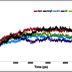 The RMSD plot to investigate the stability of the systems.