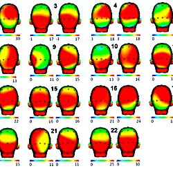 3D head maps for each subject in both sessions.