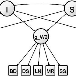 Path diagram of the unconditional LGCM for general cognitive ability in ...