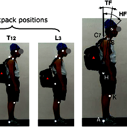 Backpack positions and body postures examined.