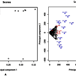 The PCA score plot and corresponding loading plot for the metabolic ...