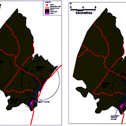 Maps of the study area showing the location of the rural, urban and ...