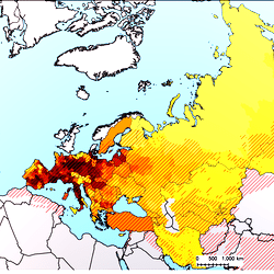 Wild boar density by administrative units (original input data) and ...