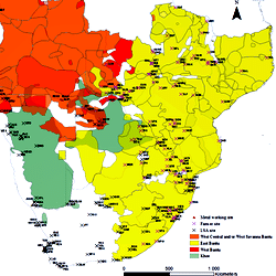 The distribution of archaeological sites in Database 1 overlaid onto ...