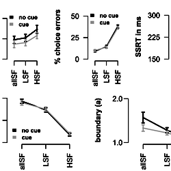 Experiment 2: visual stop task, with or without prior information about ...