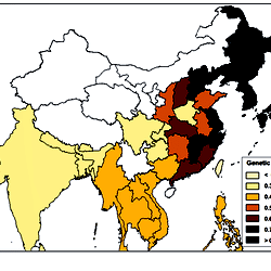 A GIS (geographical information system) map illustrating the genetic ...