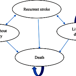 Simplified schematic of the recurrent stroke Markov micro-simulation model.