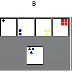 The two test versions of the categorization task.