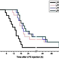 The percentage of mice without delivering after LPS injection.