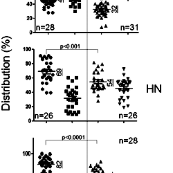 Statistical analysis of F, HN and M distribution in infected cells.
