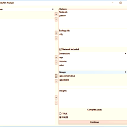Interface for niche analysis.