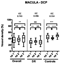 Inter-rater reliability of the manual method for the entire cohort, DR ...
