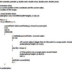 Julia set generation pseudocode.