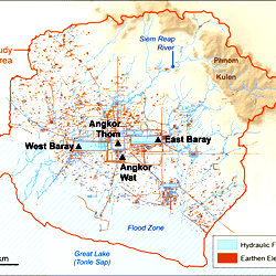 Map of Angkor created by Evans and Pottier.