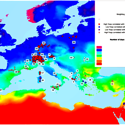 Clusters resulting from the bivariate LISA analysis of the frequency of ...