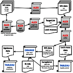 Overview of the ALEX software framework and auxiliary workflow.