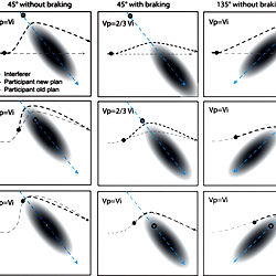 Schematic plot of the planned trajectories to avoid a hypothetical ...