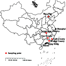 The sketch map of sampling sites.