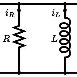 A parallel RLC circuit, with source.