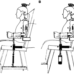 Experimental setup and subject positioning for the force-matching task ...