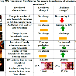 Example of a choice card in the choice experiment design.