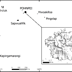 Map of Pohnpei including Pohnpeian atolls.