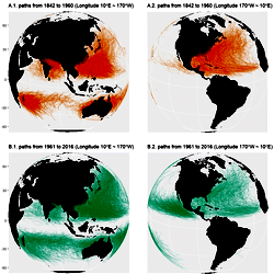 Map of the global tropical cyclones tracks from International Best ...