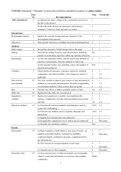 STROBE checklist for cohort studies.