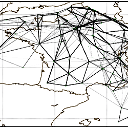 Example of the sector network for the French airspace.