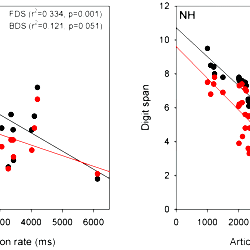 Forward and backward digit span as a function of articulation rate.