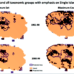 Projections for locations of protected areas calculated with the PRION ...