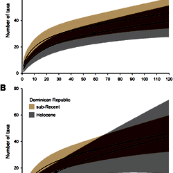 Sample-based rarefaction and extrapolation curves with 95% confidence ...