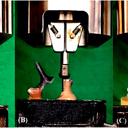 Photograph showing the experimental setup of the screw pullout test.