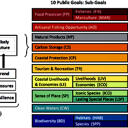 Schematic of the Ocean Health Index showing the 10 goals that comprise ...