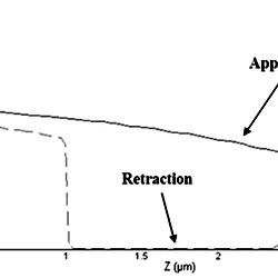 AFM force-distance curve for theophylline.