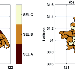 The actual and predicted socio-economic map of 3 SELs.