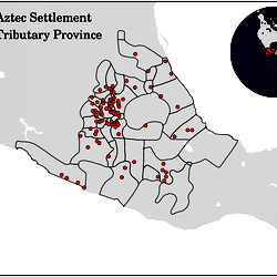 Geography of the region and GIS data of Aztec settlements and tributary ...