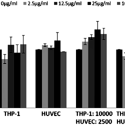 Cell proliferation of THP-1 and HUVECs in monocultures or co-culture ...