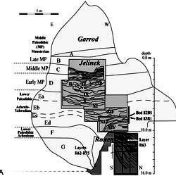 Tabun section showing the general location of the studied samples.