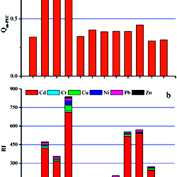Heavy metal risk assessment indices for the sediment samples from each ...