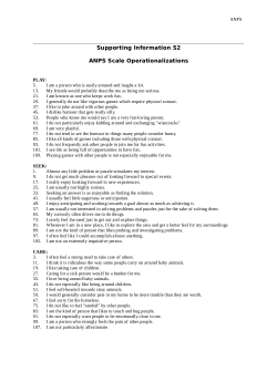 Testing Different Versions of the Affective Neuroscience Personality ...