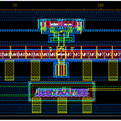 Core circuit layout diagram of the proposed dynamic latch comparator.