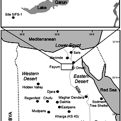 Map of Egypt indicating the localities mentioned in the text, with ...