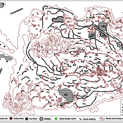 Complete map of Mapela Hill showing the summit, terraces and ...