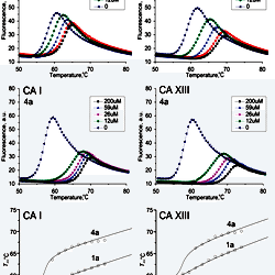 Fluorescent thermal shift assay data for selected compound 1a and 4a ...