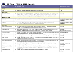 S1 PRISMA Checklist - Challenges of Improving the Evidence Base in ...