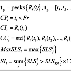 Summary of the equations used for feature extraction process.