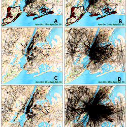 Geographical distribution of visited locations and movement ...
